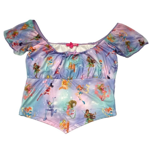 Dolls Kill | Tops | Dolls Kill X Winx Club Rainbow Mesh Fairy Print Top ...